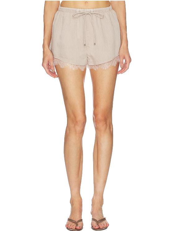 CAMILA COELHO Camila Coelho Lace-Trim Gauze Shorts